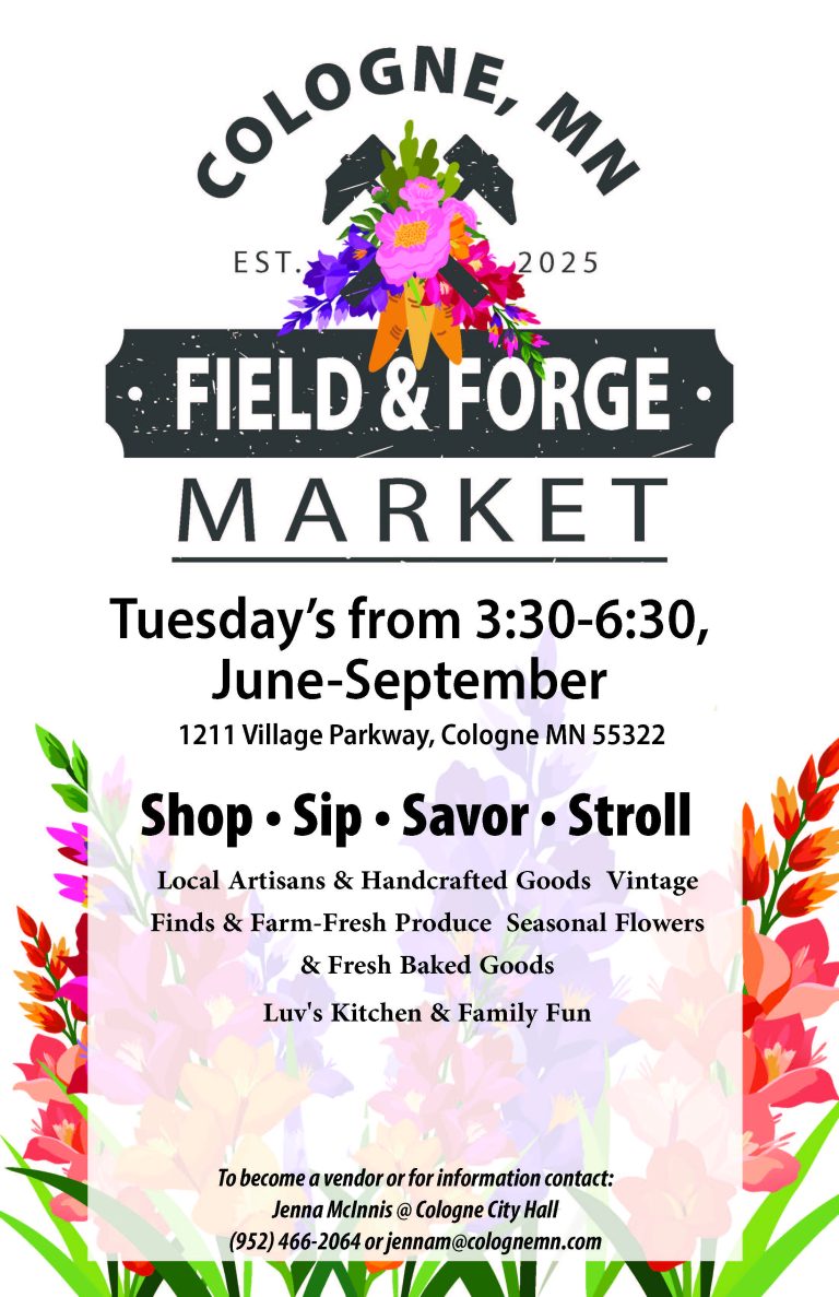 Farmers Market kickoff Tuesday, June 3rd 3:30pm – Cologne, Minnesota ...